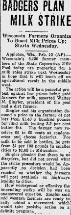 War in Dairyland – The Weekend Historian